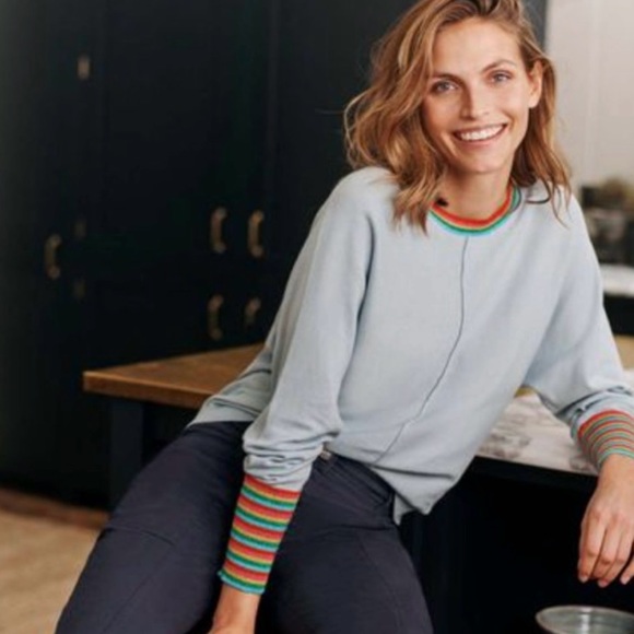 Boden | Sweaters | Boden Lytton Sparkle Jumper Surf Metallic Trim Jumpers Size Us K0452 Lbl ...